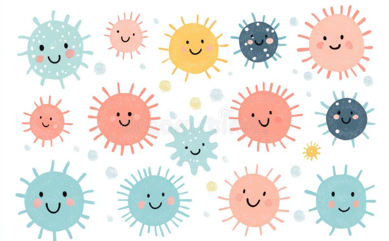 A Light-colored Backdrop with a Playful Design of Colorful Cartoon ...