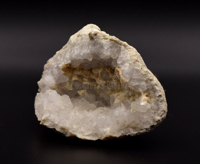 Light Colored Broken Geode with White Crystals Stock Image - Image of ...