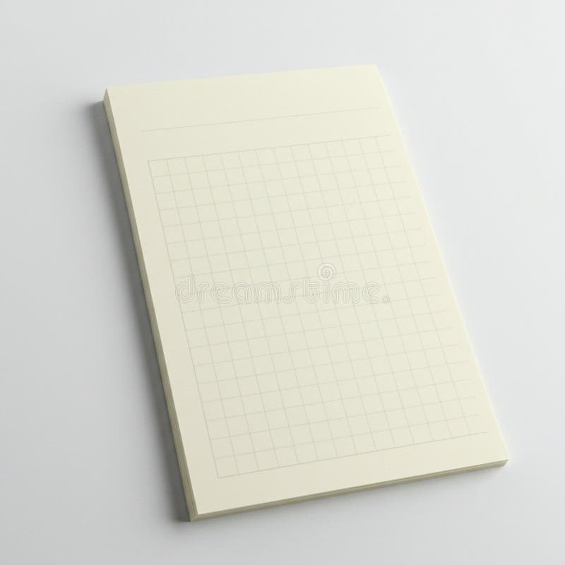 A Light-colored, Rectangular Notepad with a Grid Layout on the Front ...