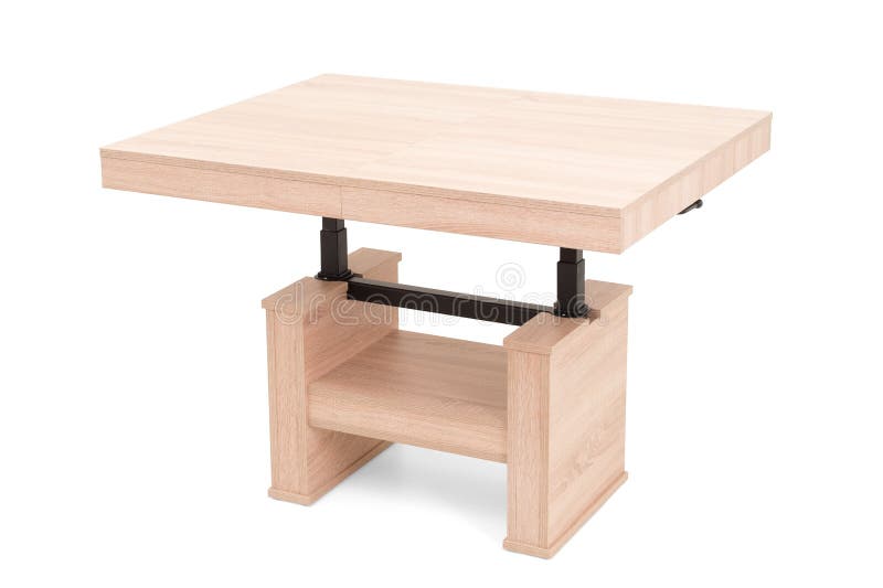 Compact Transforming Table. Isolated on White Stock Image - Image of ...