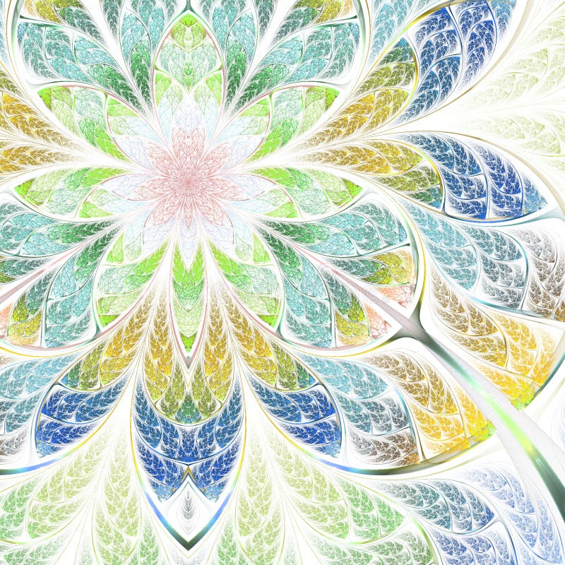 Light Colorful Fractal Flower Stock Illustration - Illustration of ...