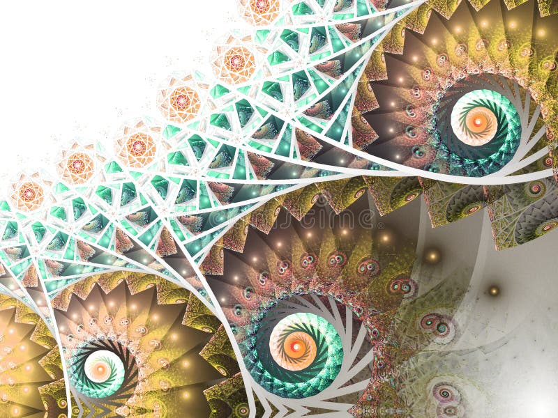 Light Colorful Fractal Spirals Stock Illustration - Illustration of ...