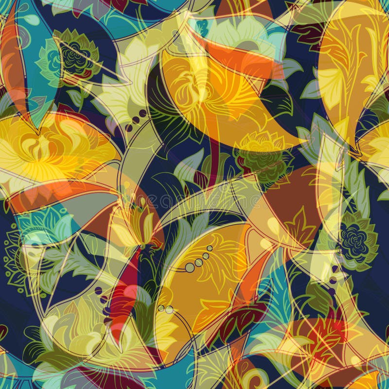 Colorful Seamless Pattern. Floral Background Stock Vector ...