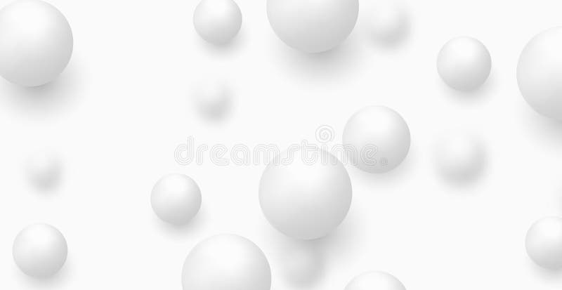 Light Coloured Background with White Balls, Blur Effect. 3d Round ...