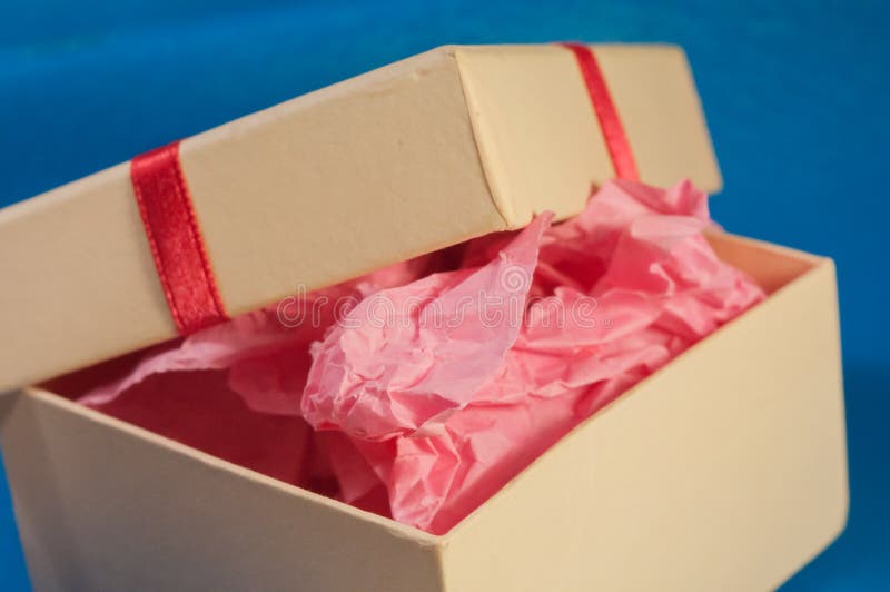 Light-coloured Box with Pink Present Paper Stock Photo - Image of ...