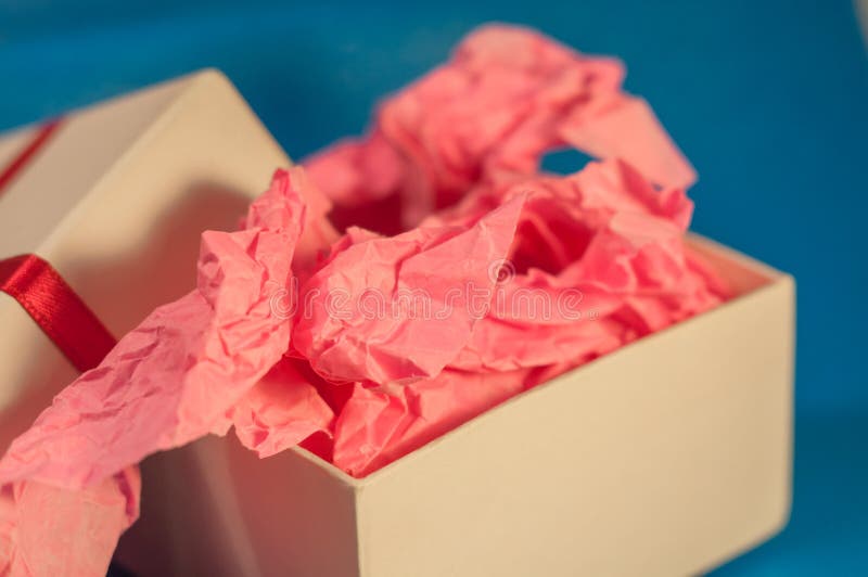 Light-coloured Box with Pink Present Paper Stock Photo - Image of pink ...