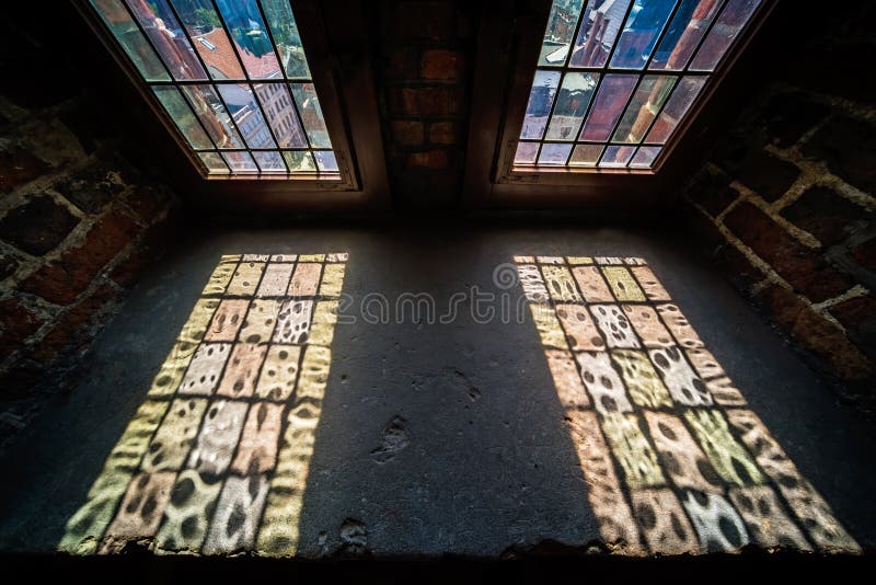 Light Coming through the Frosted Stained Window Stock Photo - Image of ...