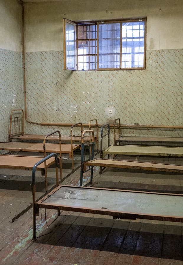 Light Coming in through Prison Cell Bars Window. Empty Jail Cells ...
