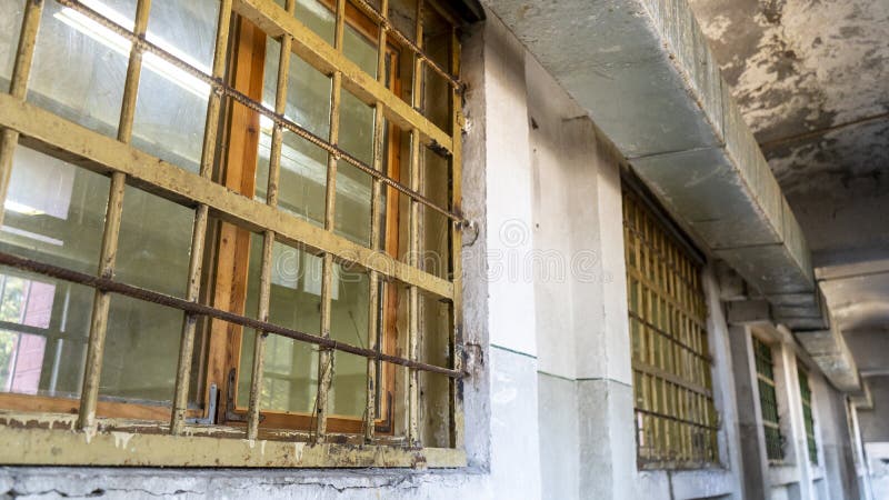 Light Coming in through Prison Cell Bars Window. Empty Jail Cells ...