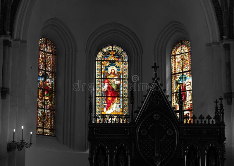 The Light Coming through the Windows in the Church Stock Photo - Image ...