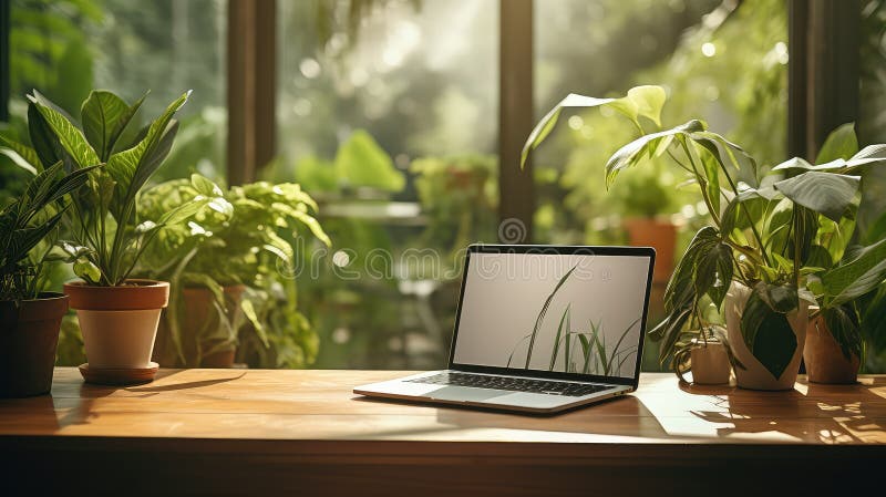Light Computer Screen Plant Stock Illustration - Illustration of view ...