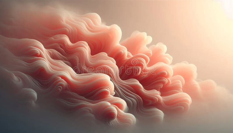 Light Coral Waves Mist Flows in Serene Pink Pattern Background ...