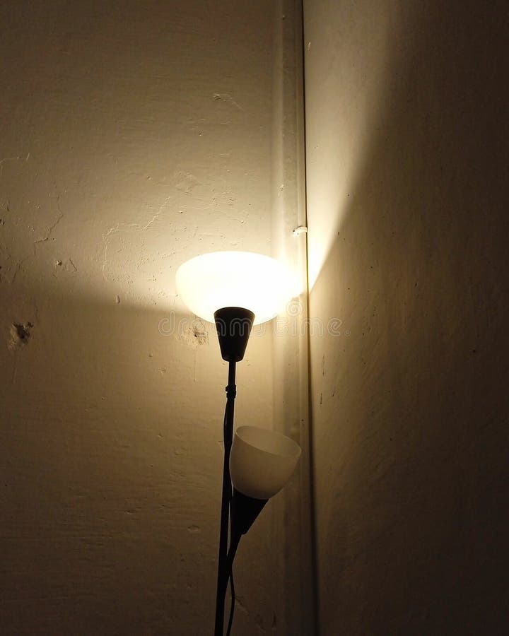 Light from the corner lamp stock photo. Image of wall - 263961634