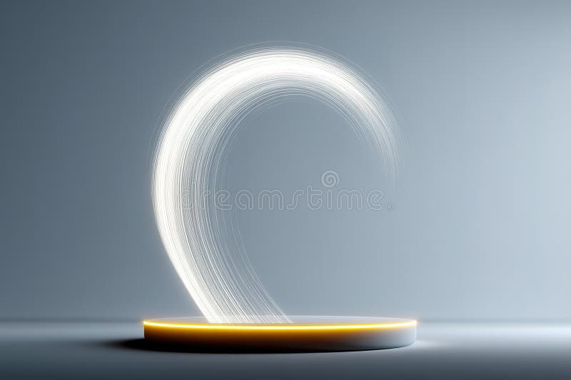 Light Creates an Arc Above a Circular Base in an Artistic Display of ...