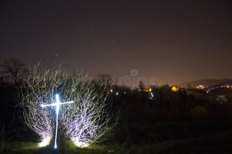 Light cross stock image. Image of prahova, village, landscape - 66582455