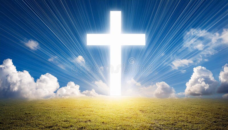 Light Cross Over a Spring Field Stock Illustration - Illustration of ...