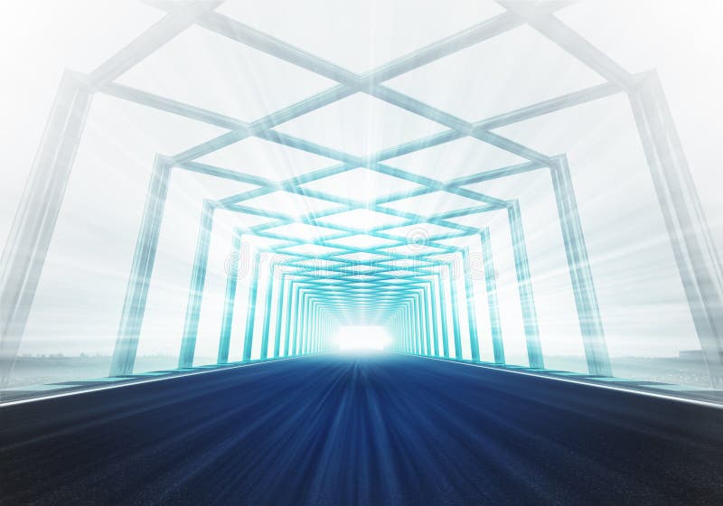 Light Cross Structure Framing Along Road Racetrack Stock Illustration ...