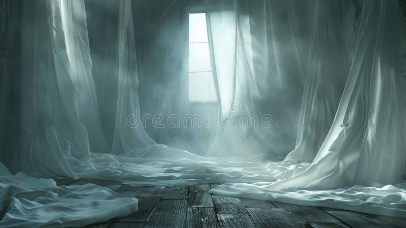 Light through the Curtains stock illustration. Illustration of window ...