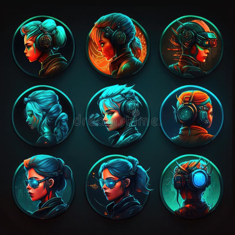 Light Cyberpunk Character Avatar Ai Generated Stock Image - Image of ...