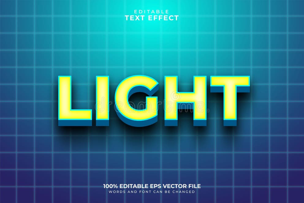 Light 3d Text Effect & Editable Text Effect Stock Vector - Illustration ...