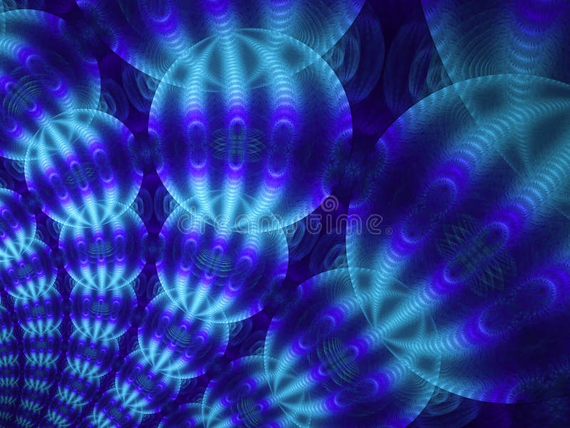 Light and Dark Blue Curved Circular Shapes Flame Fractal Stock ...