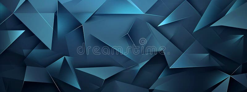 Light and Dark Blue 3D Glowing Triangle Shaped Lit 3D Pyramids Surface ...