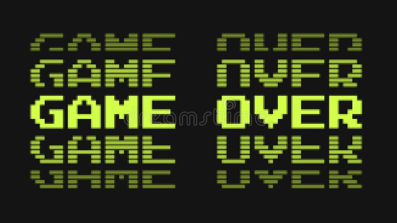 A Light and Dark Blue GAME OVER Retro Synthwave Style Typographical ...