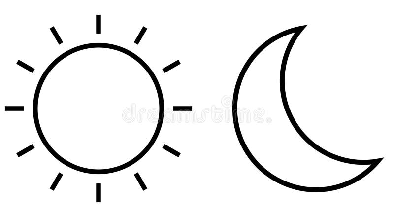 Light and Dark Mode, the Sun and the Moon Representing Switch To Light ...