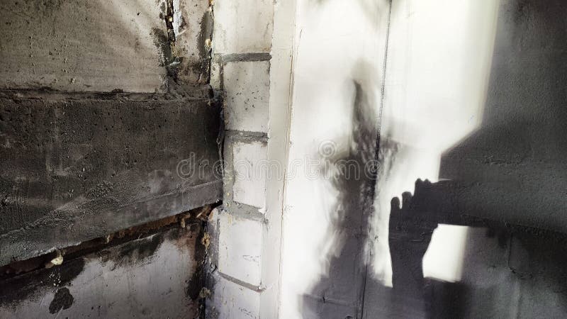 Light and Dark Shadows from the Sun on the Wall with Rough, Large ...