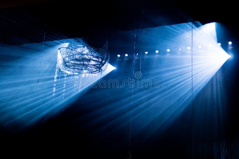 Light in the Dark Smoke. Background of Empty Stage Show. Abstract Dark ...