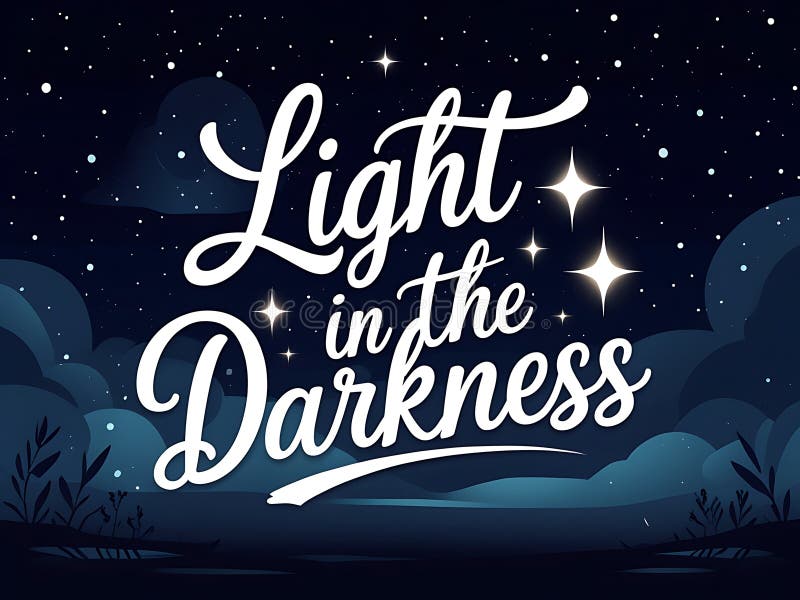 Light in the Darkness Night Sky Scene Stock Illustration - Illustration ...