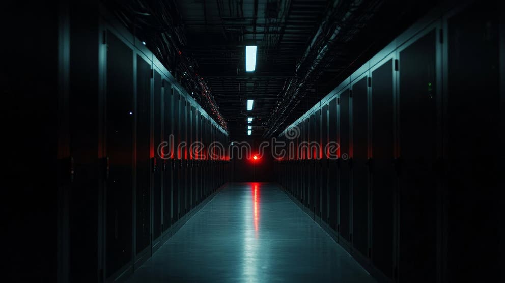 Light in the Data Center a Single Server Rack Illuminating a Dark ...