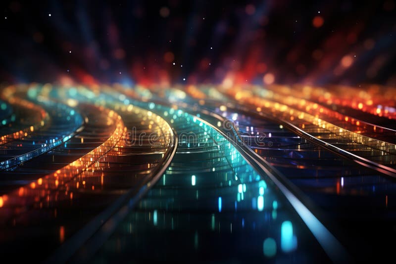 Light Data Tranfer Artificial Intelligence Network Background ...