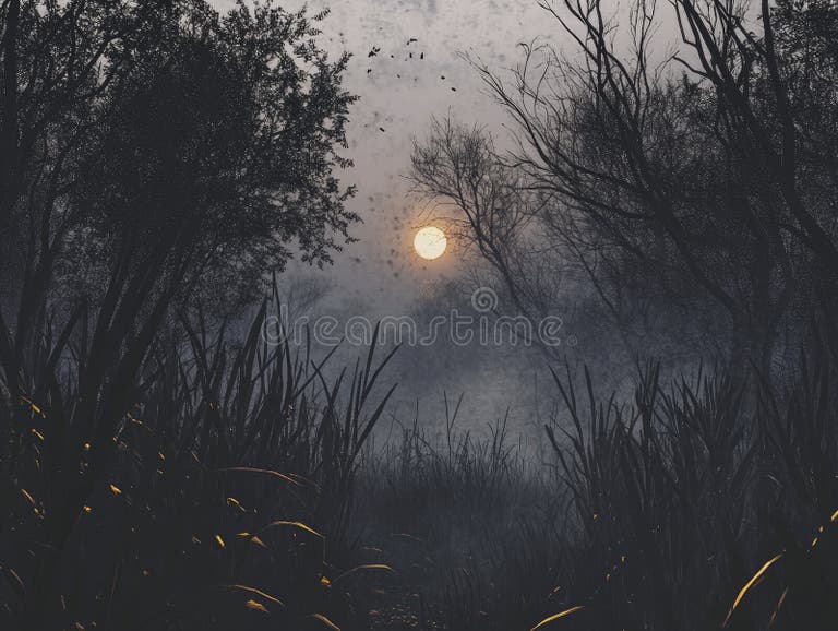 The Light of the Dawn Sun Barely Emerging from Behind the Horizon ...