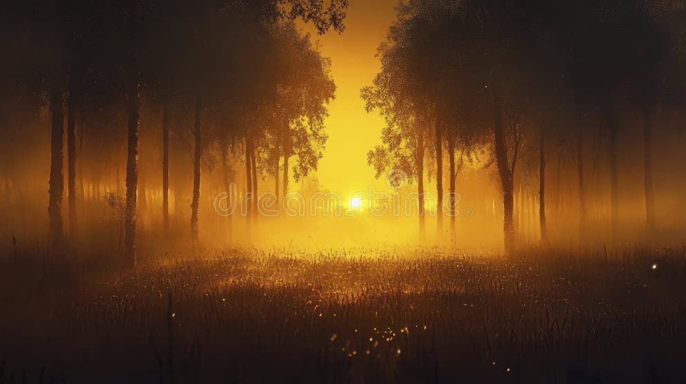 The Light of the Dawn Sun Barely Emerging from Behind the Horizon ...