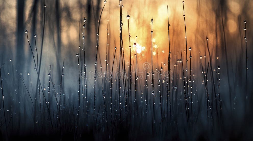 The Light of the Dawn Sun Barely Emerging from Behind the Horizon ...