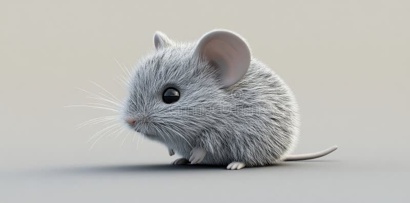 In a Light Daytime Setting, a Small Cute Mouse with Brown Fur is ...