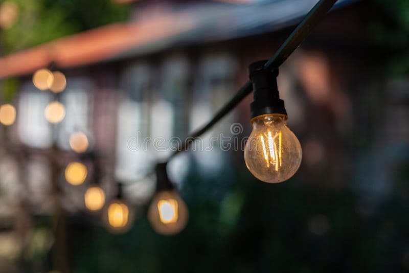 Light Decoration from Light Bulbs at Country Celebrations, Wedding ...
