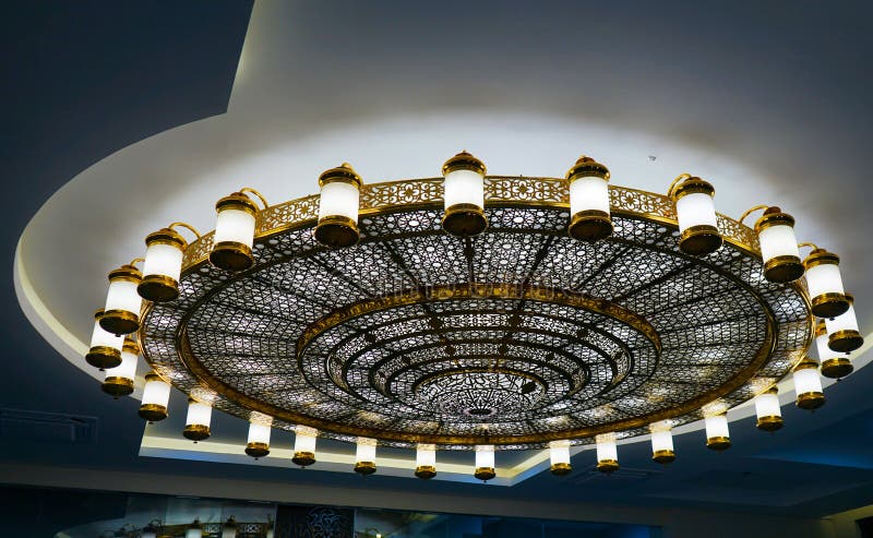 Light decorative mosque stock photo. Image of auditorium - 267083854