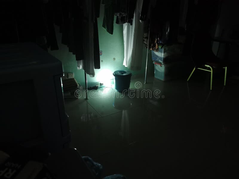 Light in the Deep Dark Night Room Stock Image - Image of dark, deep ...