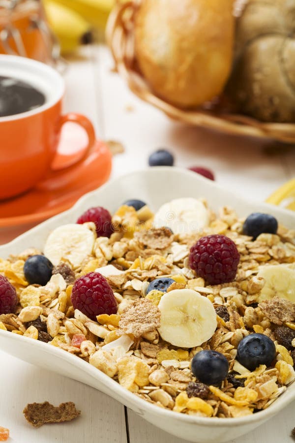 Light, Delicious Breakfast with Cereal Stock Image - Image of morning ...