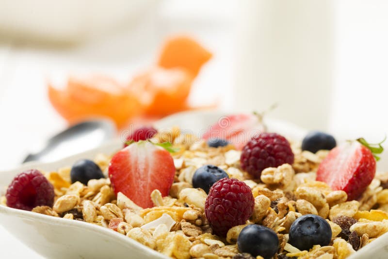 Light, Delicious Breakfast with Cereal Stock Image - Image of diet ...
