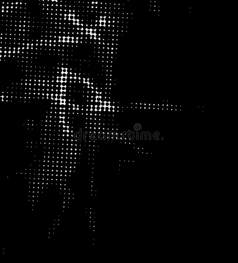 Simple Abstract Black and White Halftone Dotted Drawing. Expressive ...