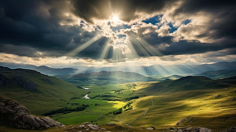 Light dramatic sun sky stock illustration. Illustration of colorful ...