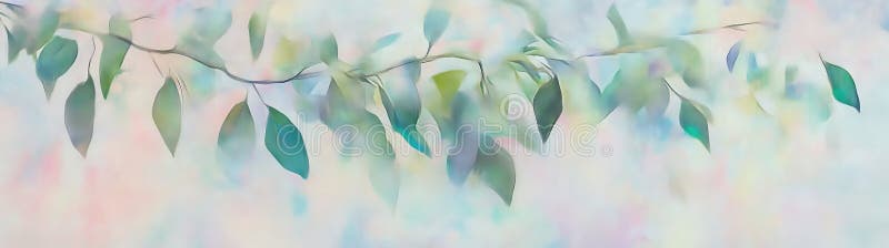 A Light, Dreamy Botanical Background with Tender Flowers and Lush ...