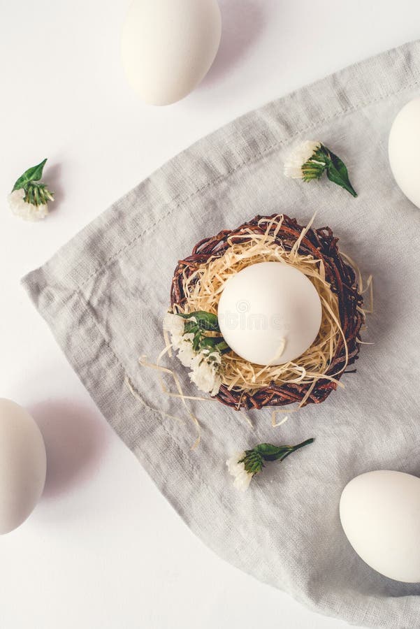 Light Easter Background with Easter Eggs. Stock Image - Image of nature ...