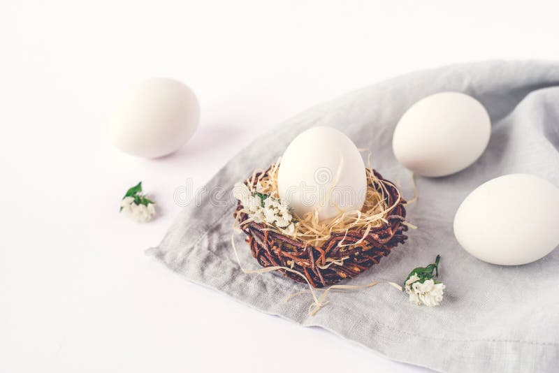 Light Easter Background with Easter Eggs. Stock Image - Image of ...