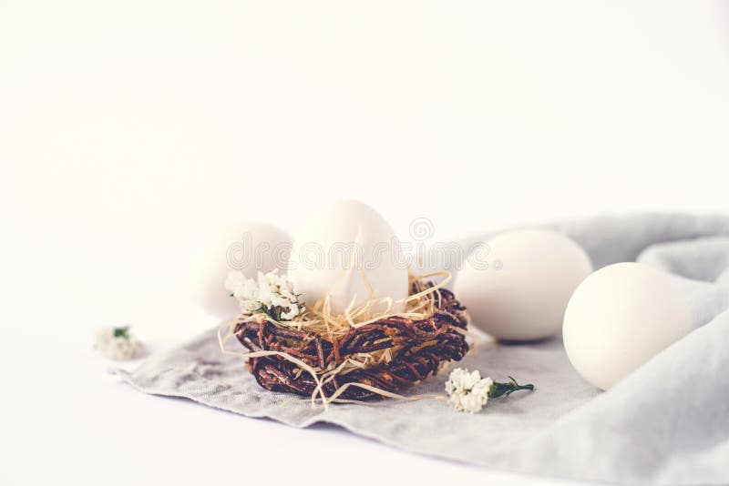 Light Easter Background with Easter Eggs. Stock Photo - Image of ...