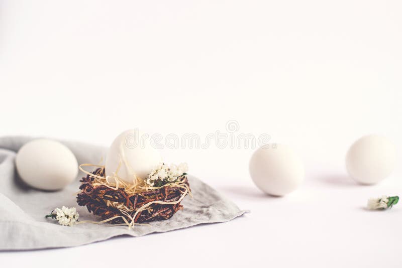 Light Easter Background with Easter Eggs. Stock Image - Image of ...