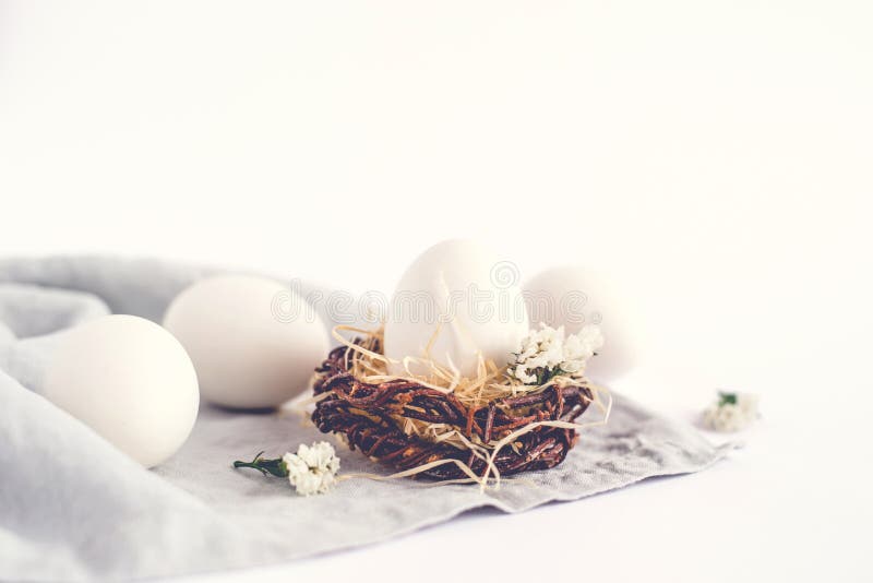 Light Easter Background with Easter Eggs. Stock Image - Image of card ...